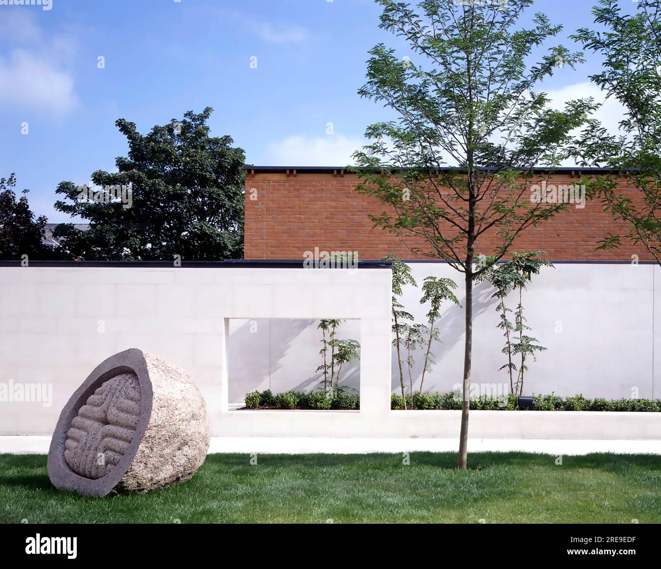 Partial exterior view with sculpture. British Embassy, Dublin, Ireland ...