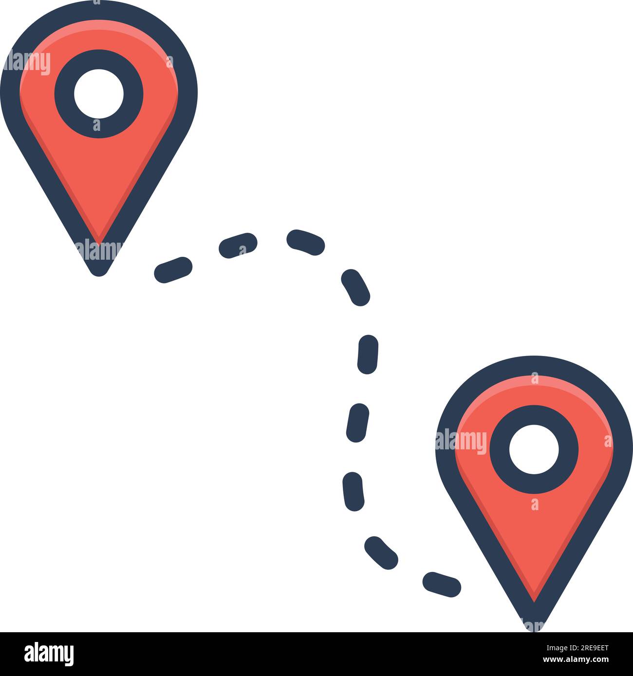 a close up of a map marker with a dotted line Stock Vector Image & Art ...