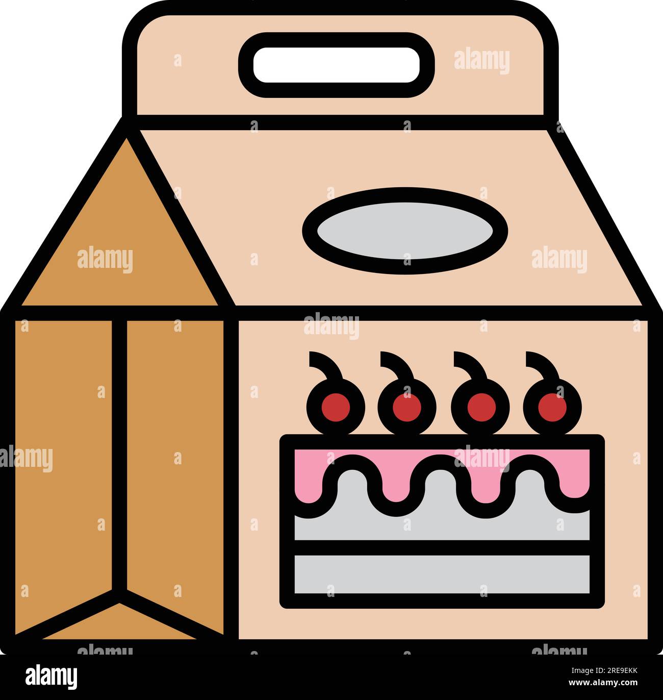 a cartoon box with a cake inside of it Stock Vector Image & Art - Alamy