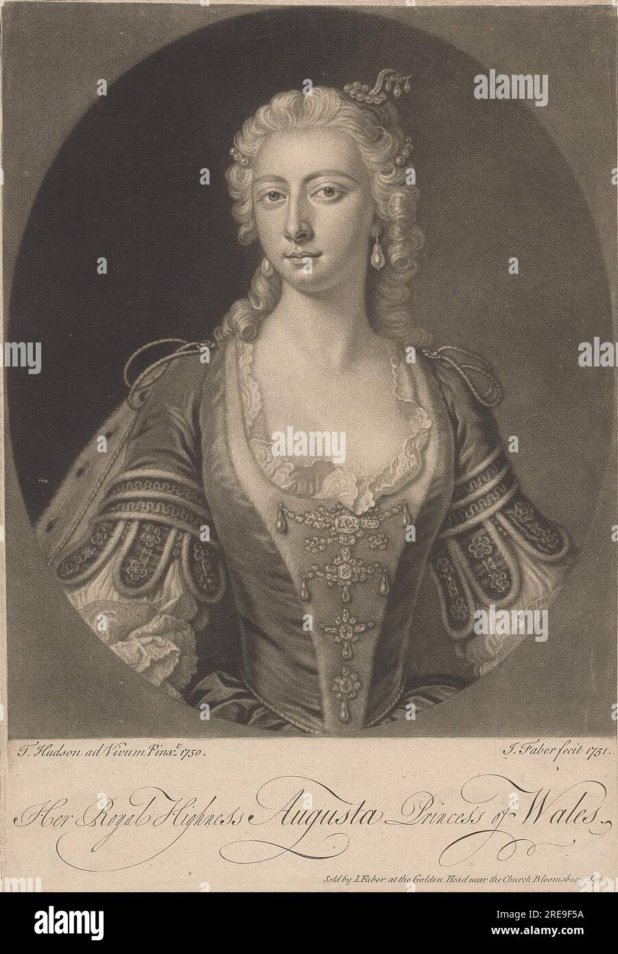 Her Royal Highness Augusta Princess of Wales, 1751 1751 by John Faber ...