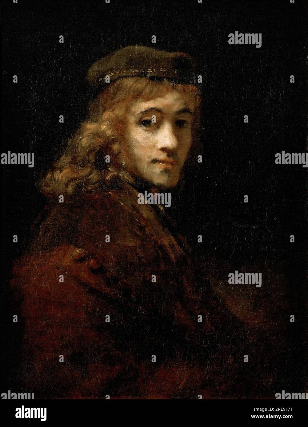Rembrandt van Rijn -- Portrait of Titus c.1660, 72х56 Stock Photo - Alamy