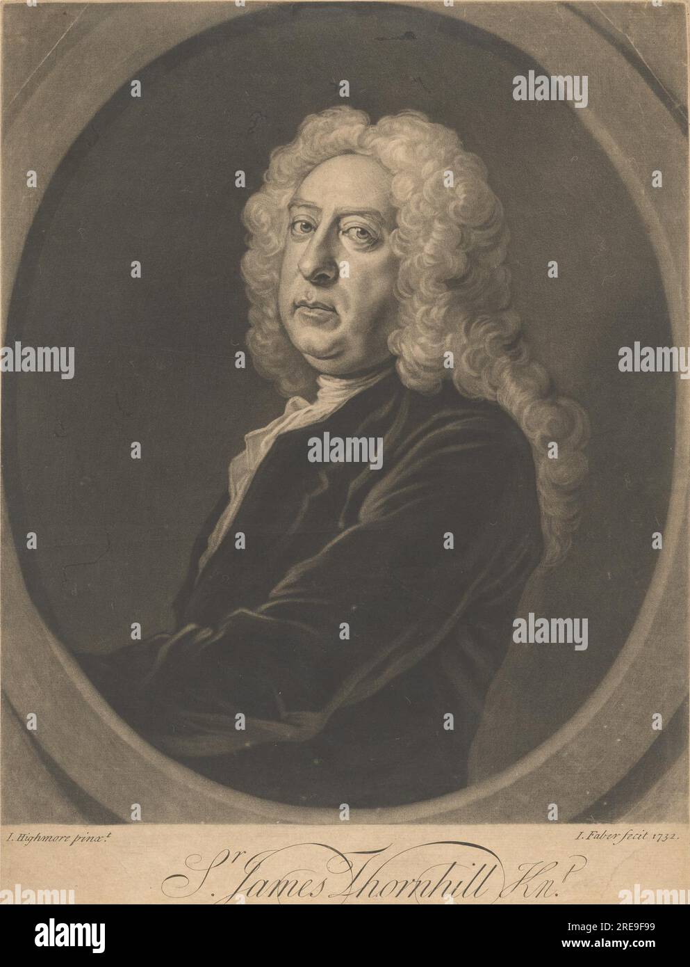 Sir James Thornhill 1732 by John Faber Junior Stock Photo - Alamy