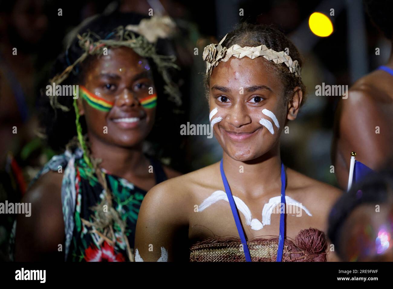 Paris, Vanuatu. 26th July, 2023. Women in traditional attire wait for ...