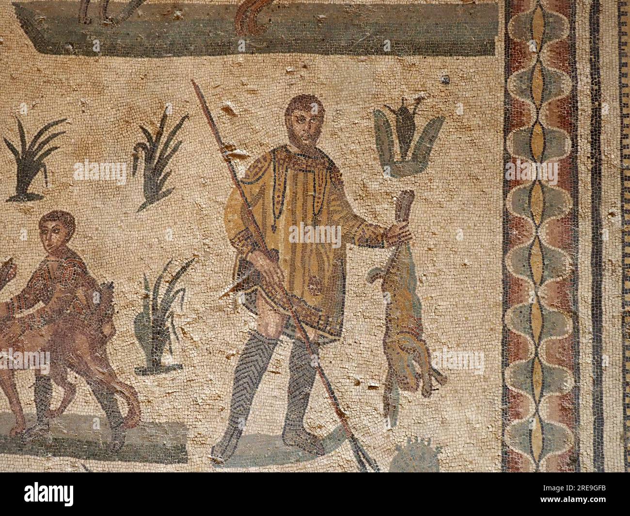 Roman mosaic, Room of the Small Hunt, Villa Romana del Casale, Sicily ...