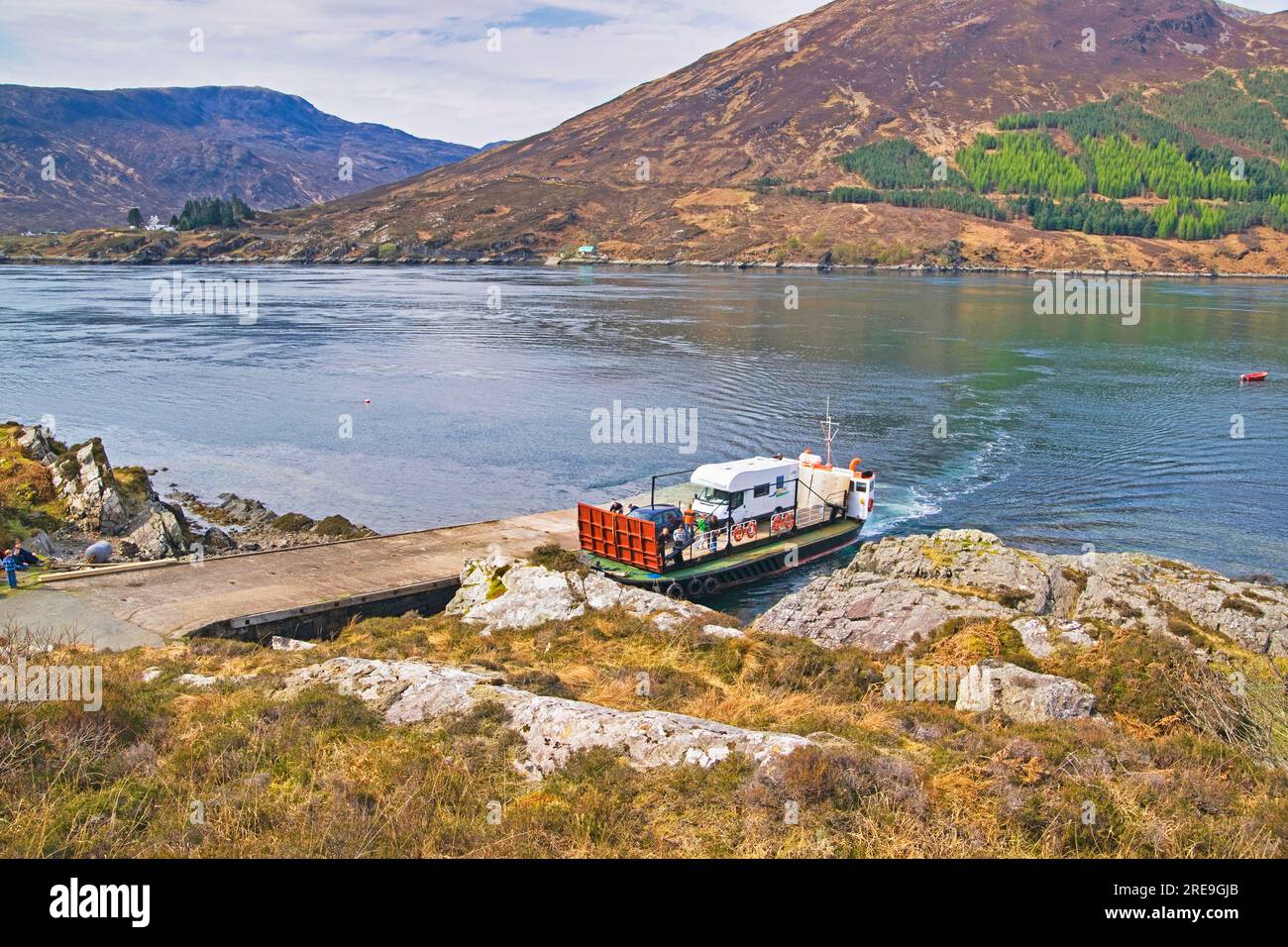 Looking across Kyle Rhea waterway to Skye. Showing Famous tiny Kyle ...