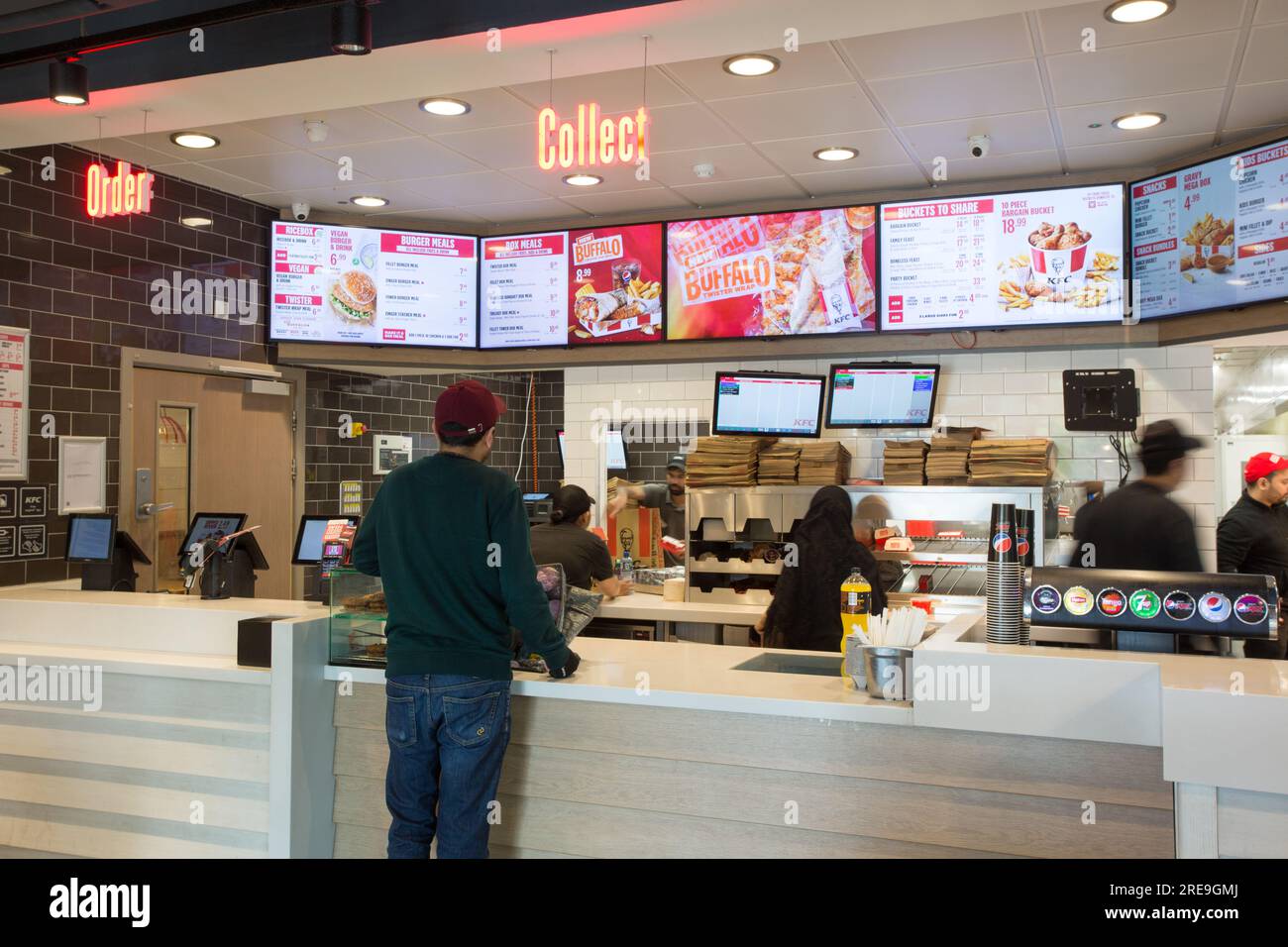 Inside a KFC restaurant Stock Photo - Alamy