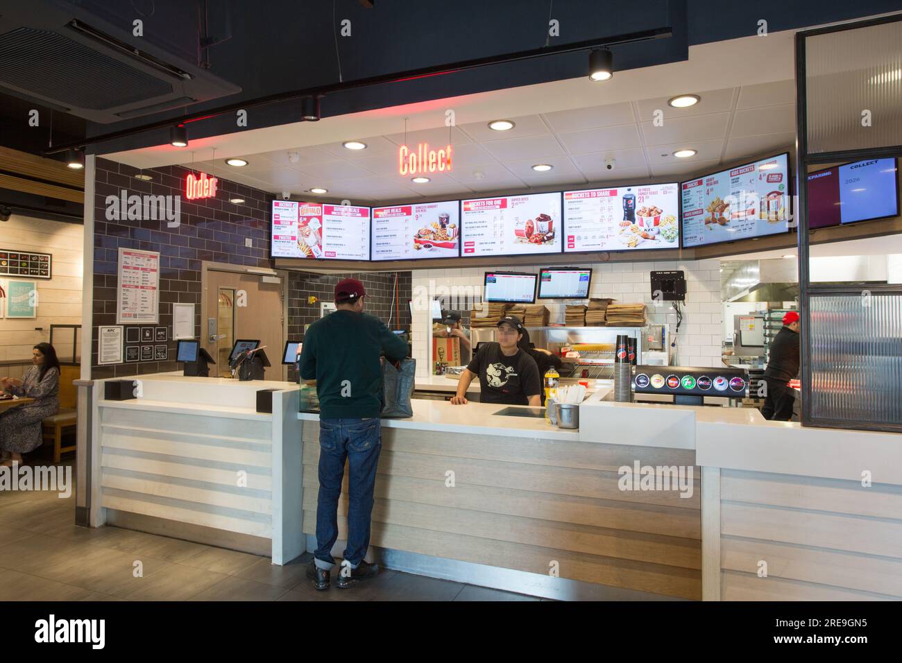 Inside a KFC restaurant Stock Photo - Alamy