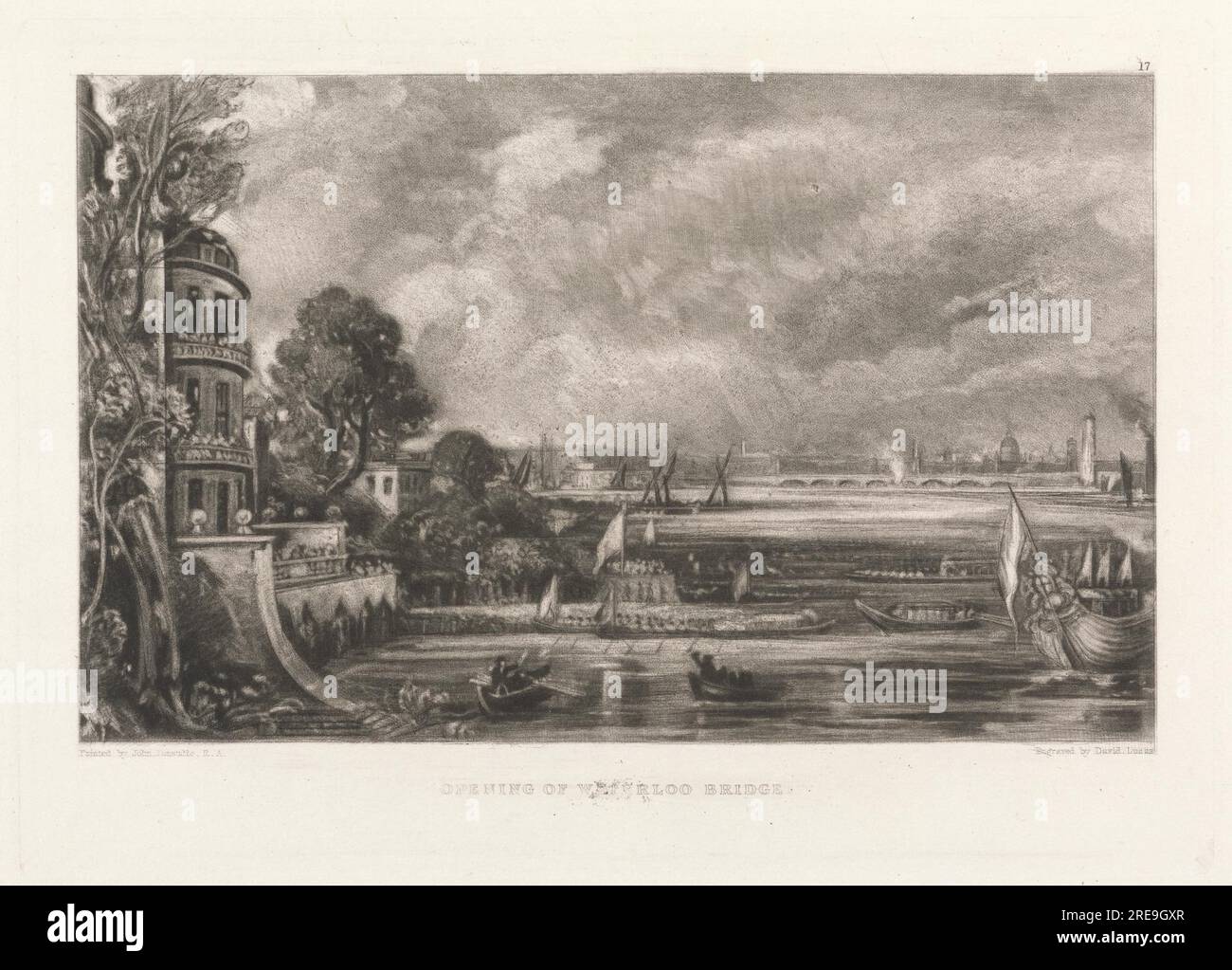 Opening of Waterloo Bridge 1831 by David Lucas Stock Photo - Alamy