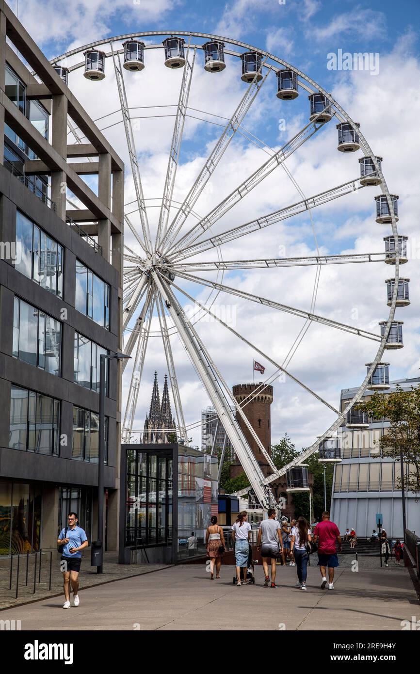 ferris wheel in the Rheinau harbor at the Chocolate Museum, the ...