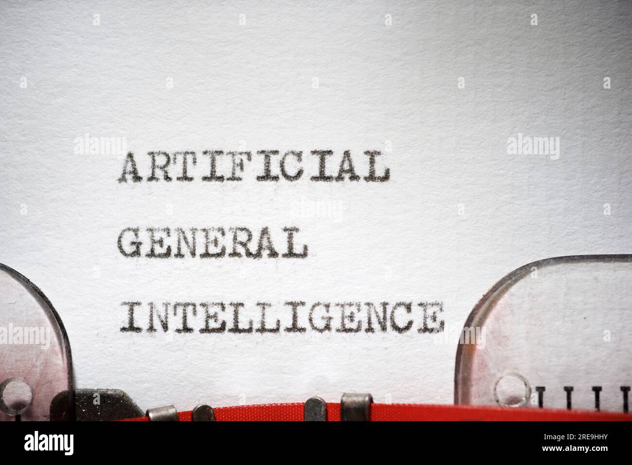 Artificial general intelligence text written with a typewriter Stock ...