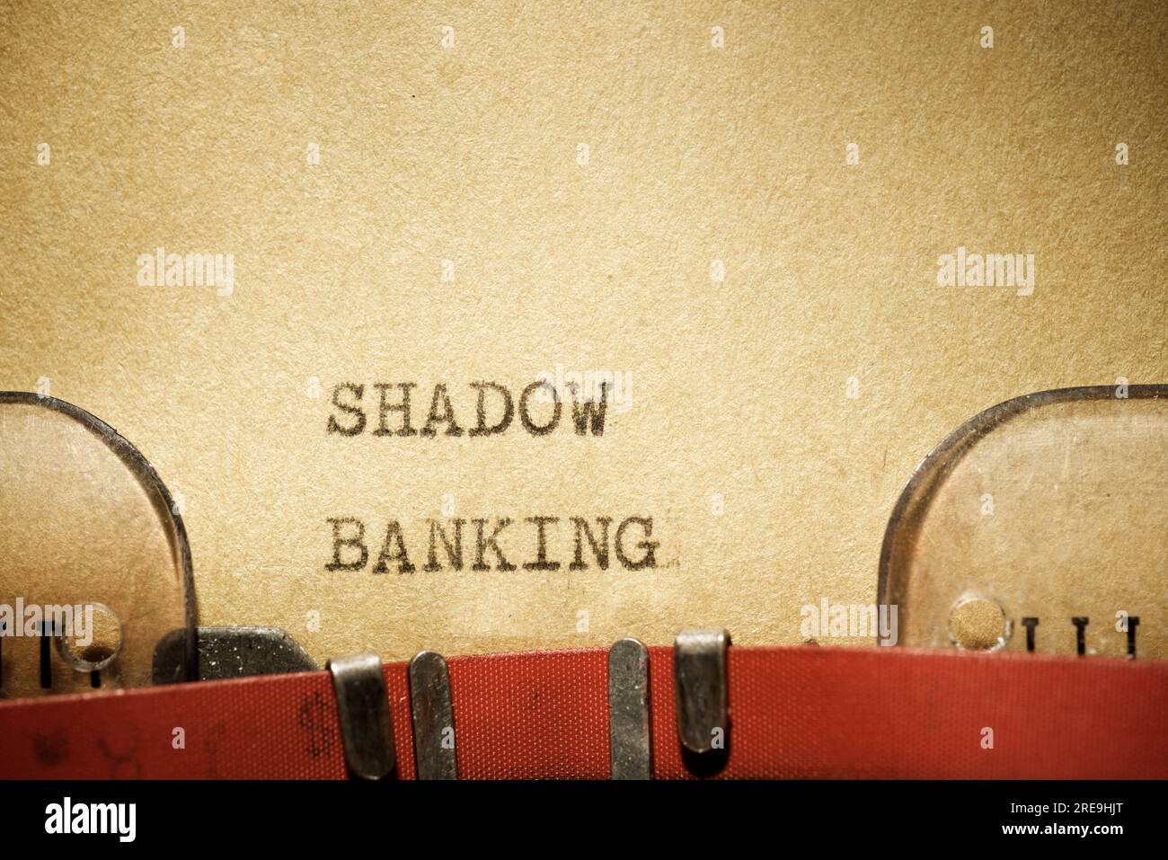 Shadow banking text written with a typewriter Stock Photo - Alamy