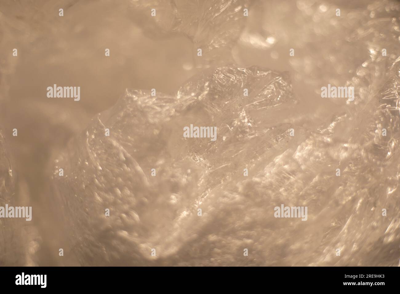 Texture of plastic bag. Transparent polyethylene. Crumpled film Stock ...