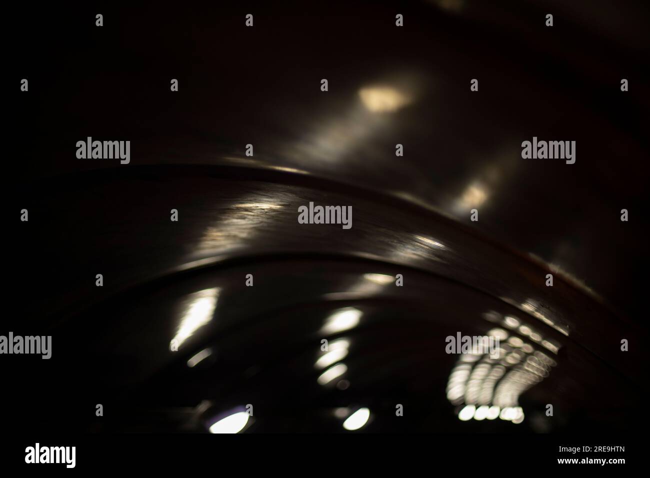 Wave of light on surface. Lights on dome. Defraction of light ...