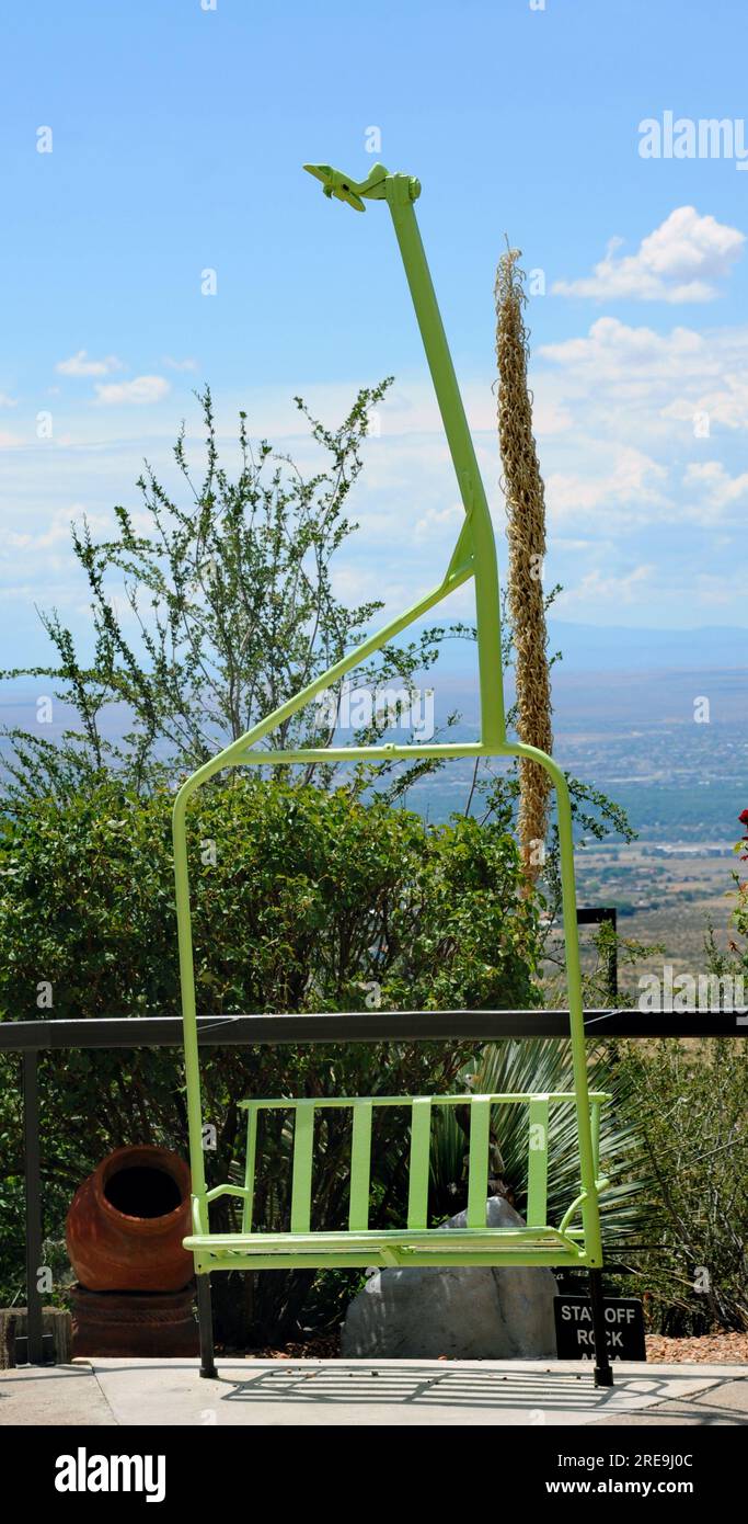 Unique use of a repurposed chairlift turned into a sitting bench. Lift ...