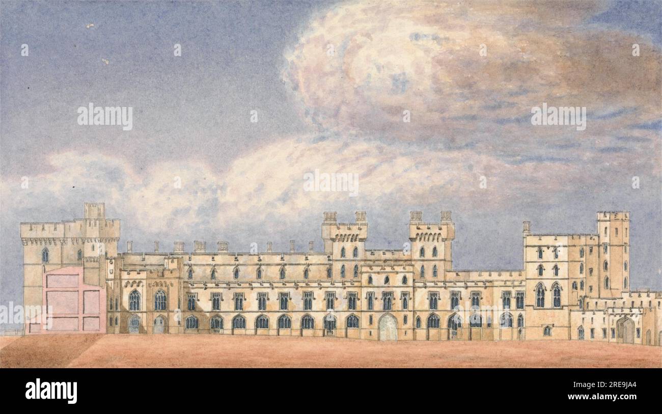 Windsor Castle, Berkshire: South-Facing View of the Upper Ward circa ...