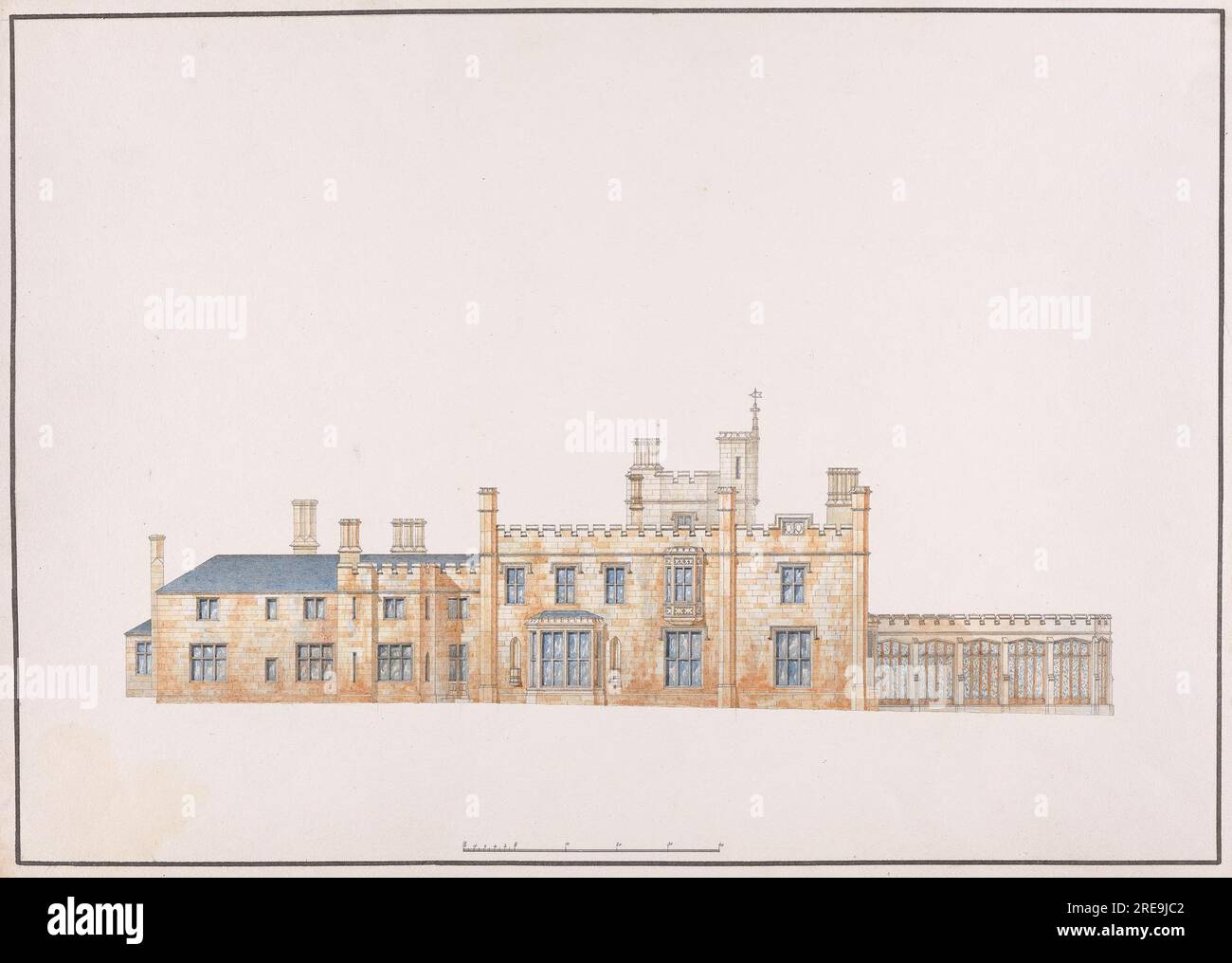 Banner Cross Hall, Sheffield: Elevation circa 1819 by Jeffry Wyatville ...