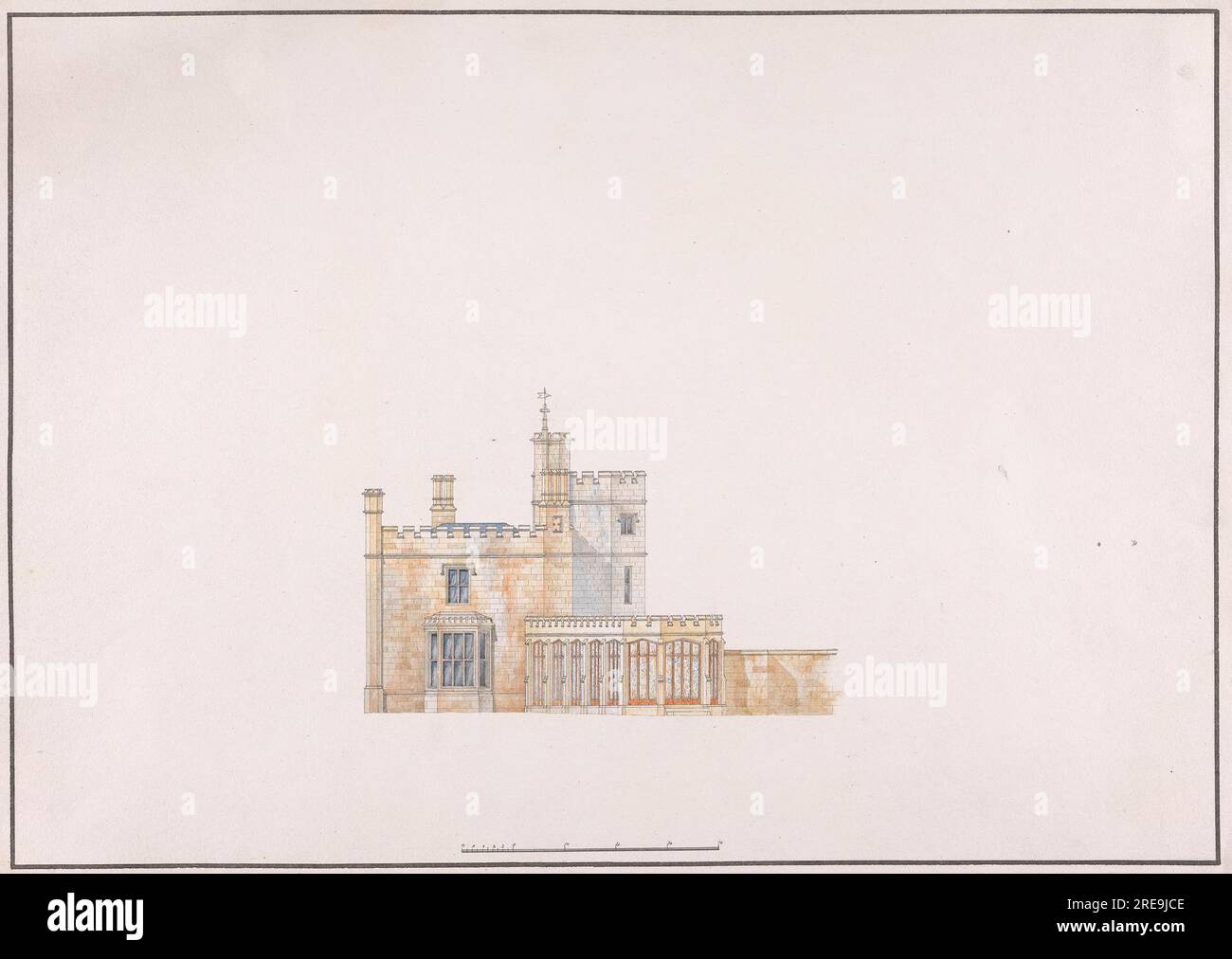 Banner Cross Hall, Sheffield: Exterior Elevation by Jeffry Wyatville ...