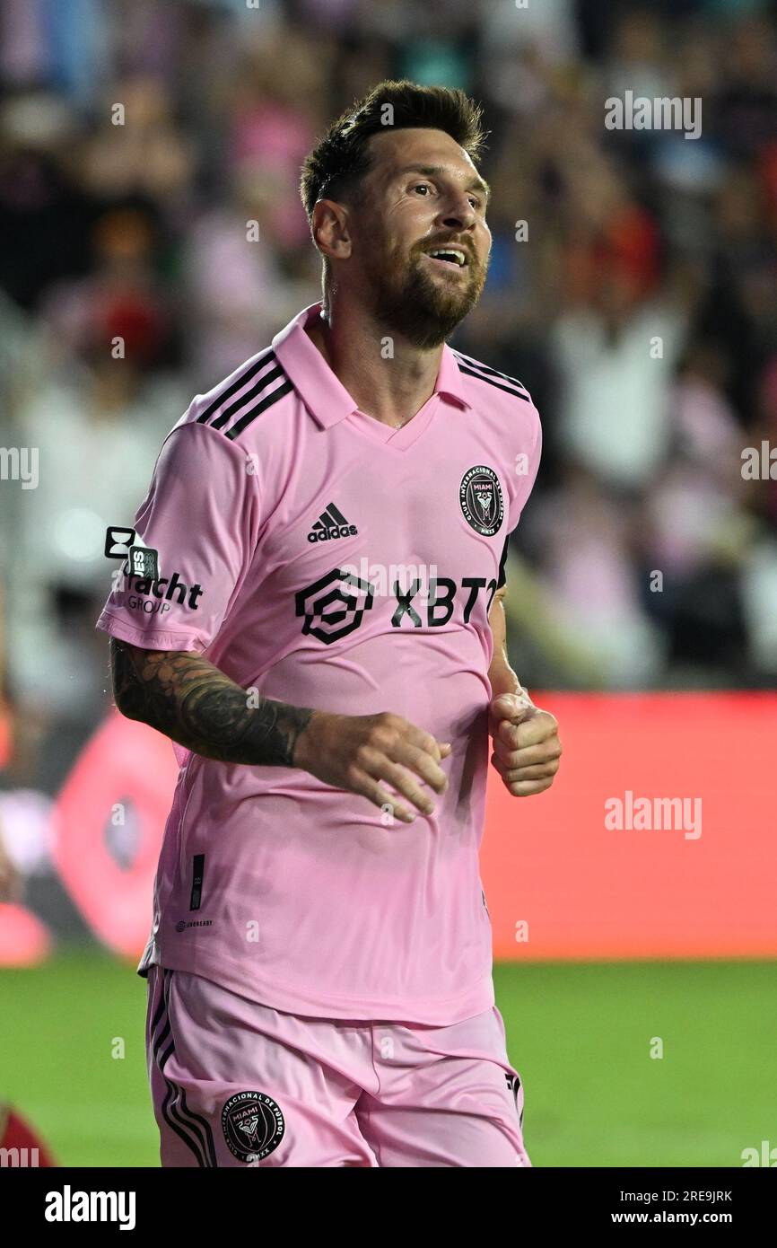 Fort Lauderdale FL, USA. 25th July, 2023. Lionel Messi of Inter Miami ...