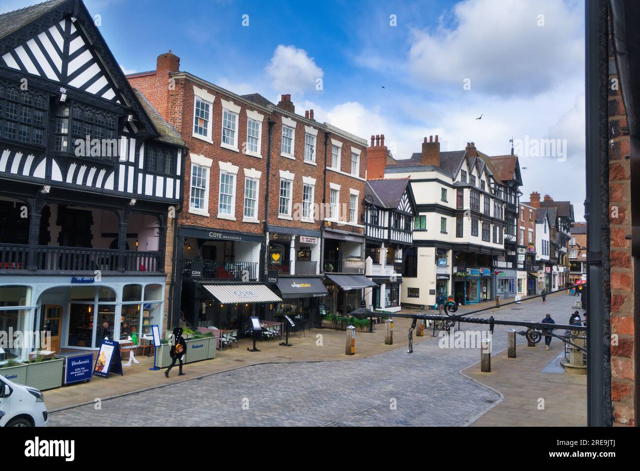Historic, Ancient, beautiful, black, white, Tudor buildings, facades ...