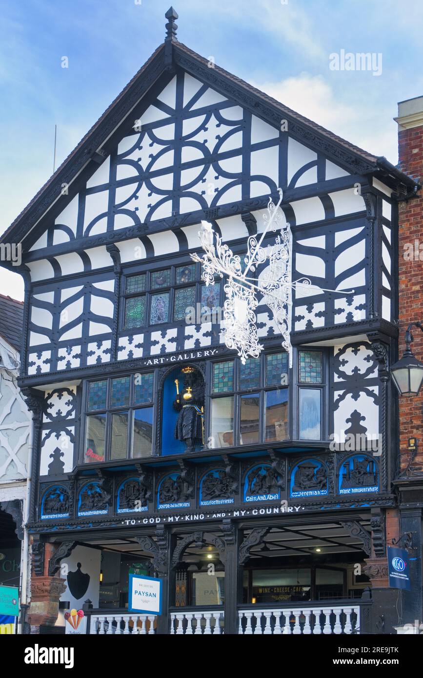 Historic, black, white, Tudor buildings, facades, architecture in the ...