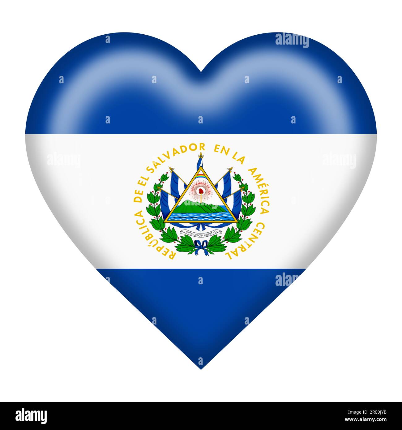 El Salvador flag heart button with clipping path 3d illustration Stock ...