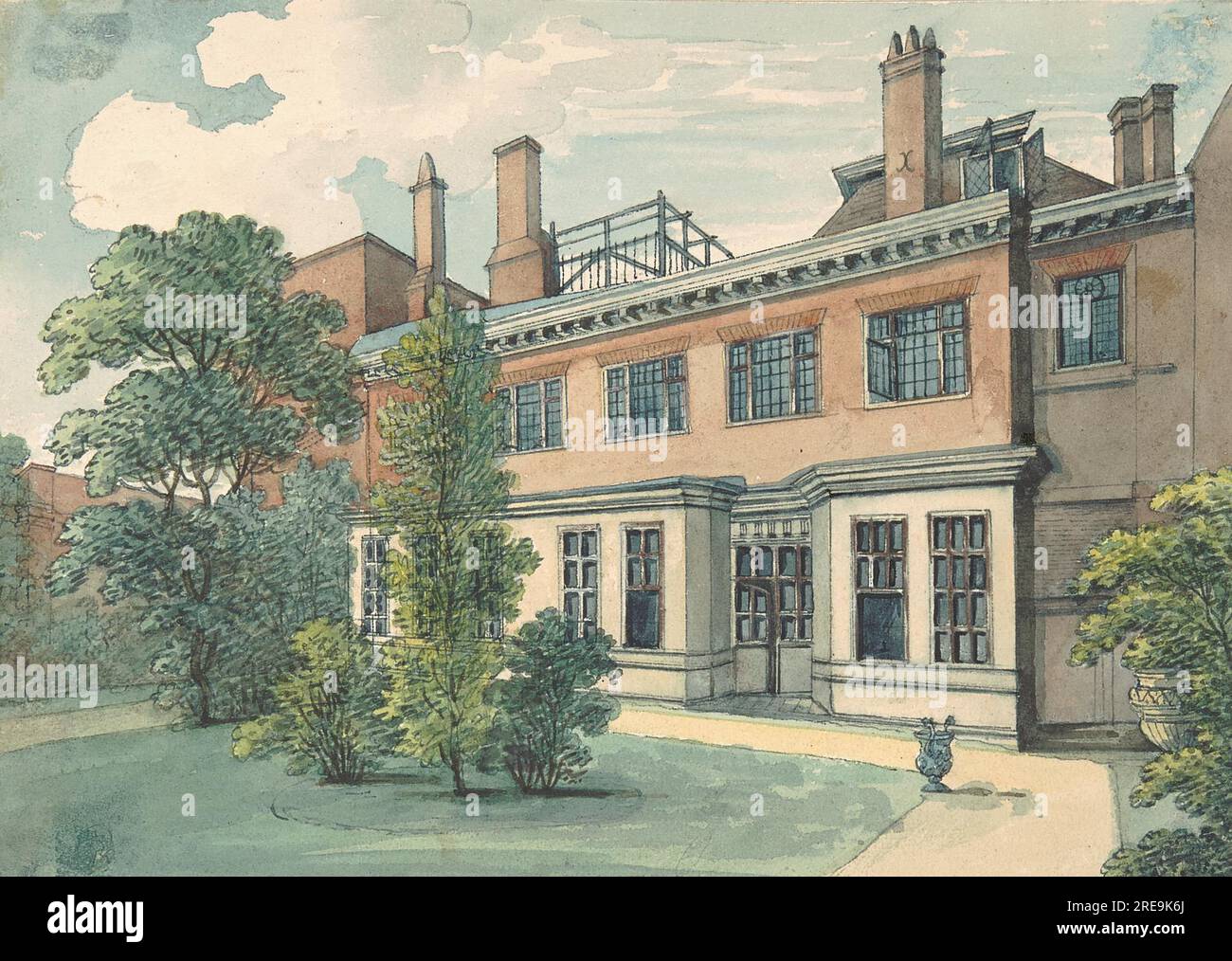 Garden Front of Weaver's Hall between 1794 and 1800 by Samuel Ireland ...