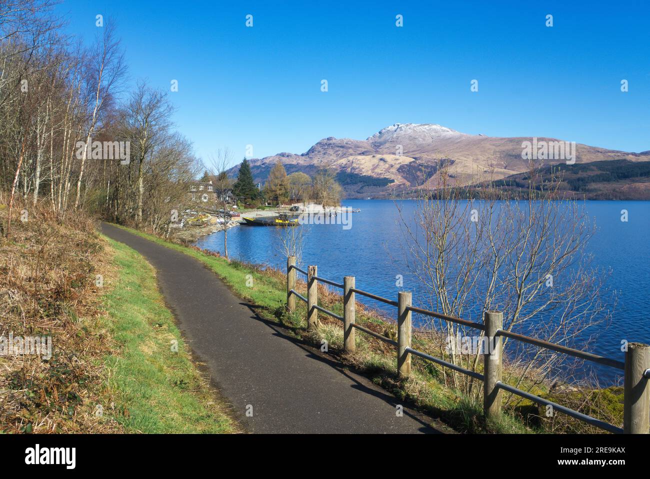 Loch Lomond at Culag point, viewpoint, above Luss conservation village ...