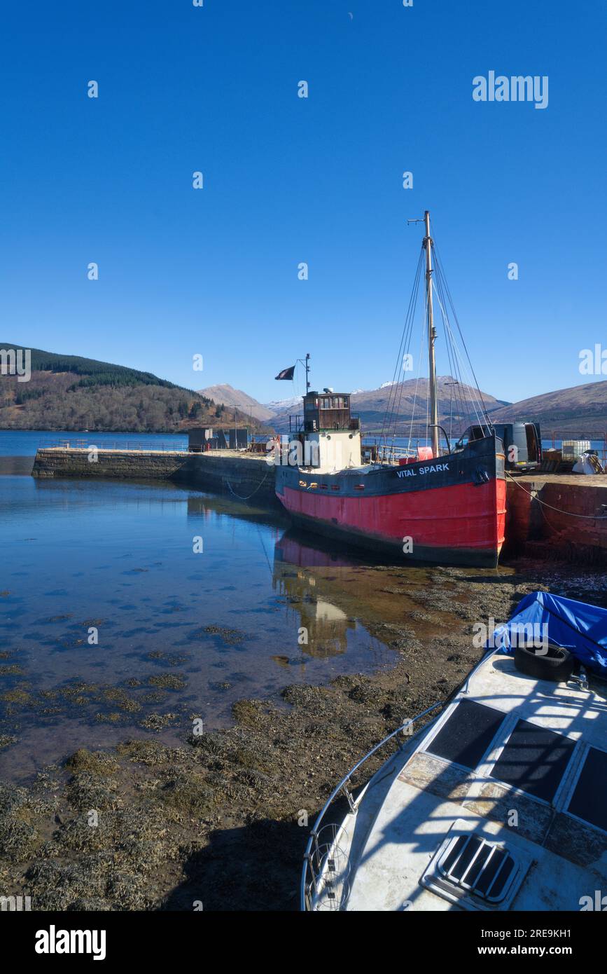 Pier, harbour at Inveraray, Looking east across Loch Fyne. Historic ...