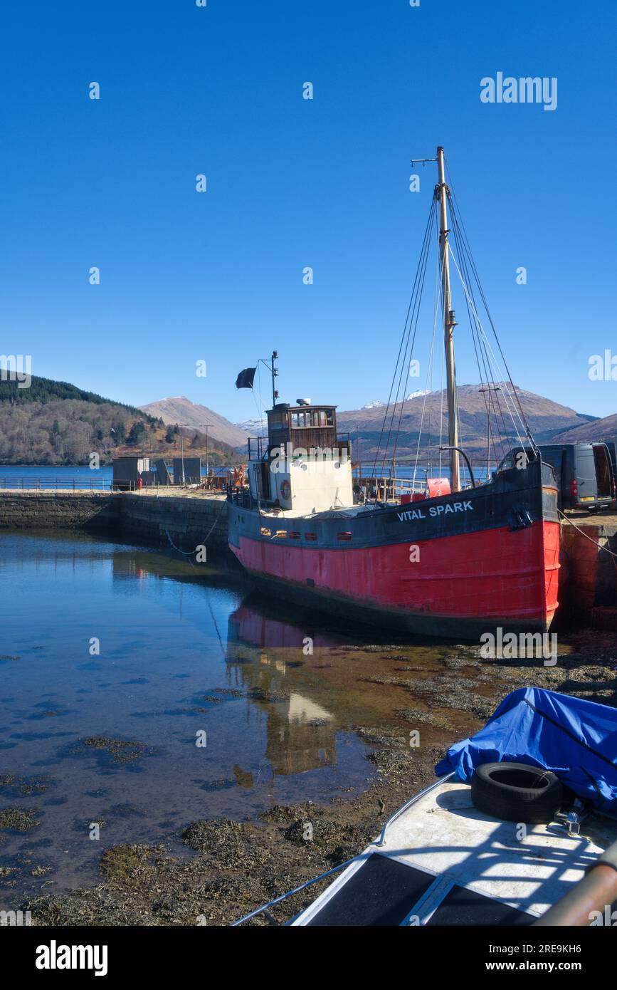 Pier, harbour at Inveraray, Looking east across Loch Fyne. Historic ...