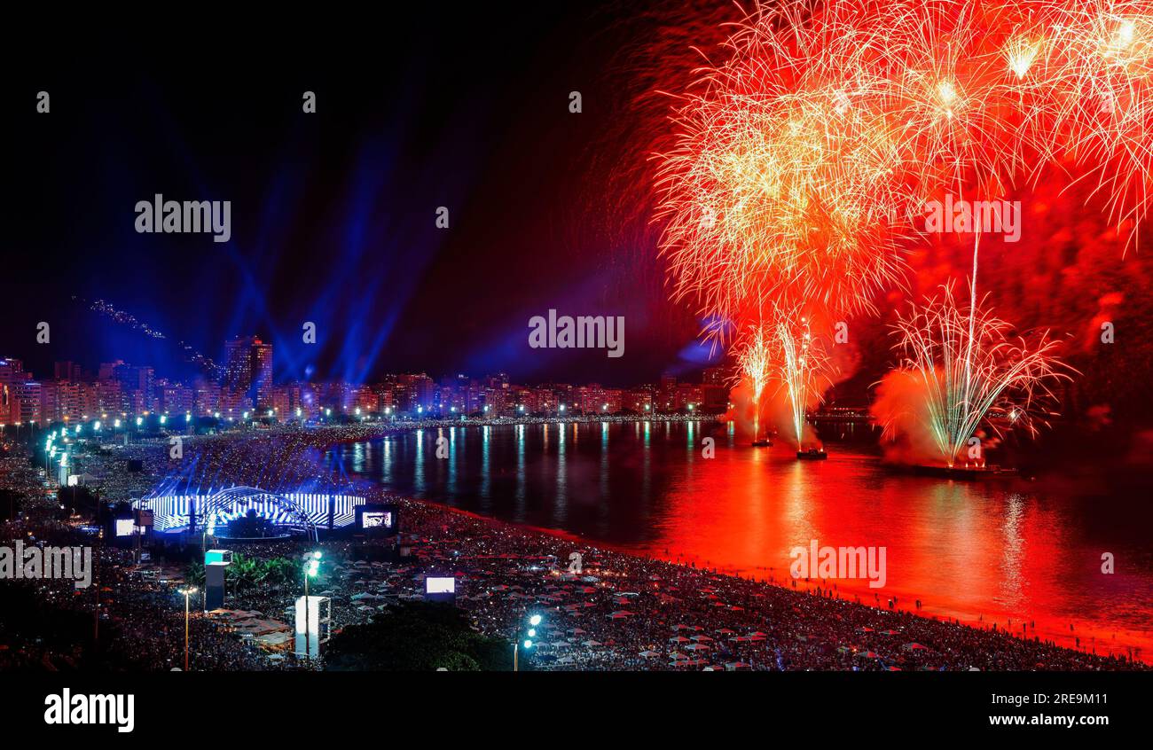 Revellers, both locals and tourist, enjoy the breath-taking New Years ...