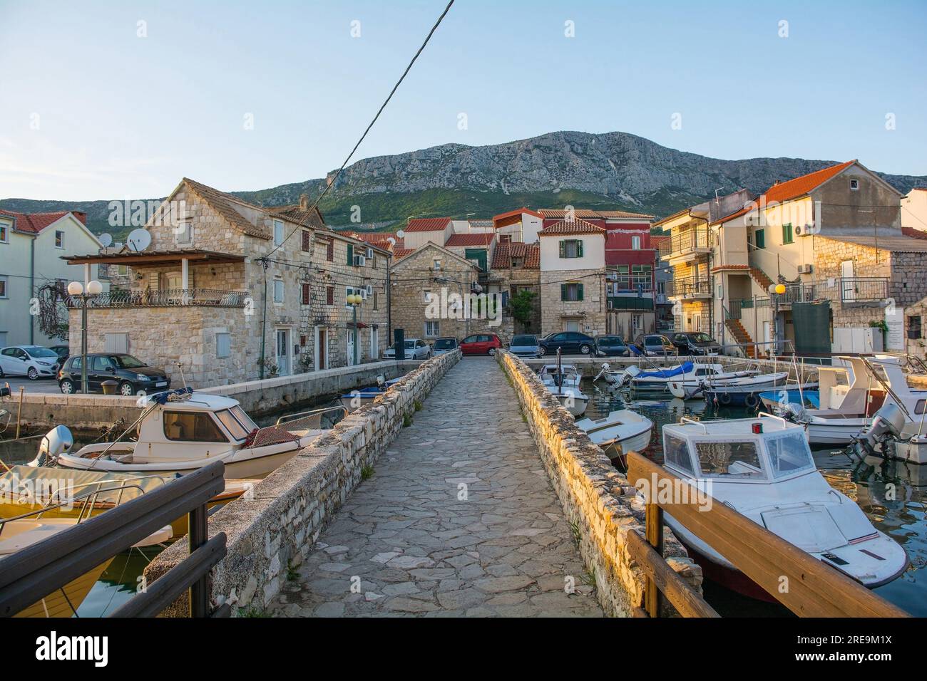 The view from Kastilac, a 16th century fort, to the mainland town of ...