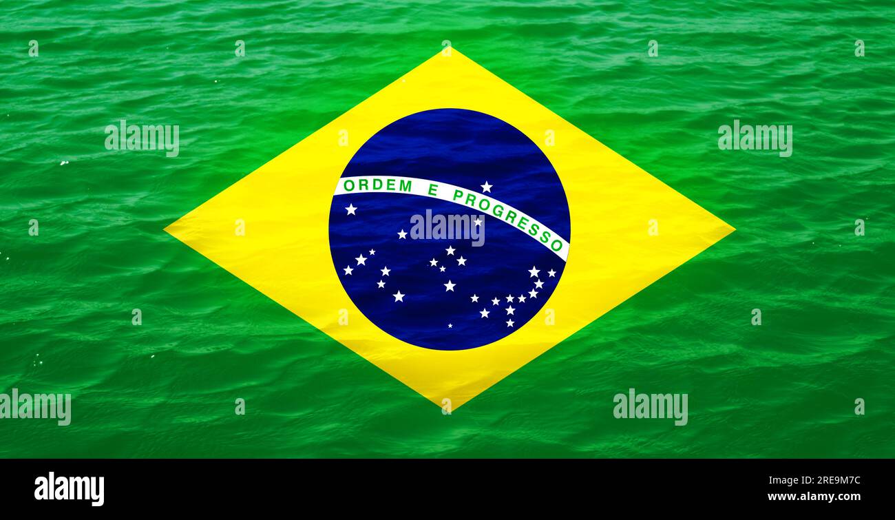 Flag of Brazil. Waving flag of Brazil Stock Photo - Alamy