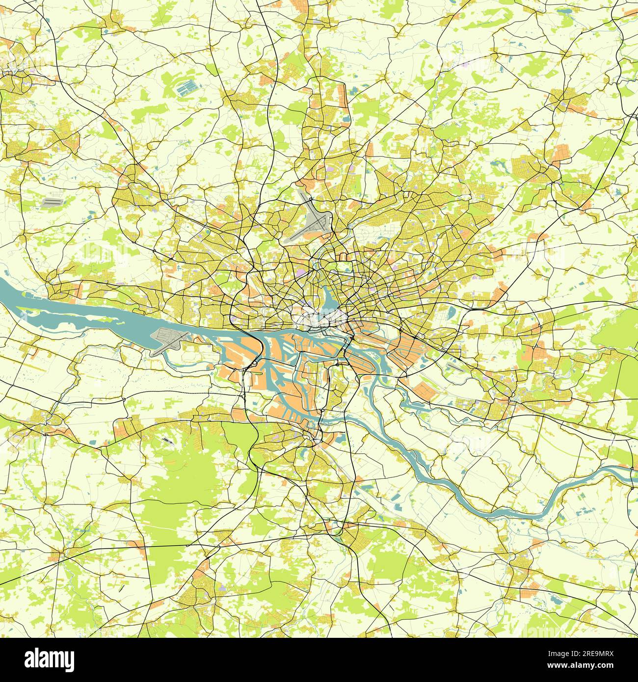 Vector city map of Hamburg, Germany Stock Vector Image & Art - Alamy