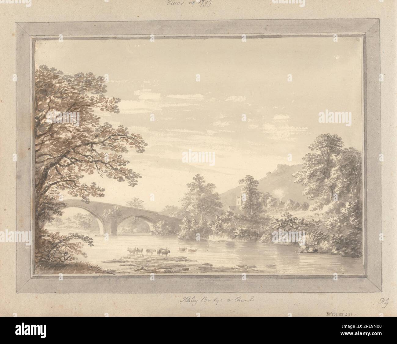 Views in England, Scotland and Wales: Ilkley Bridge and Church 1803 by ...