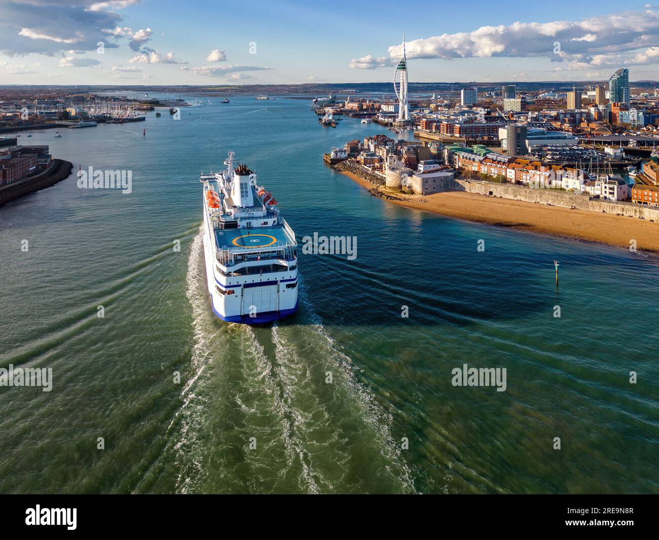 The cross-Channel ferry Bretagne entering Portsmouth Harbour Stock ...