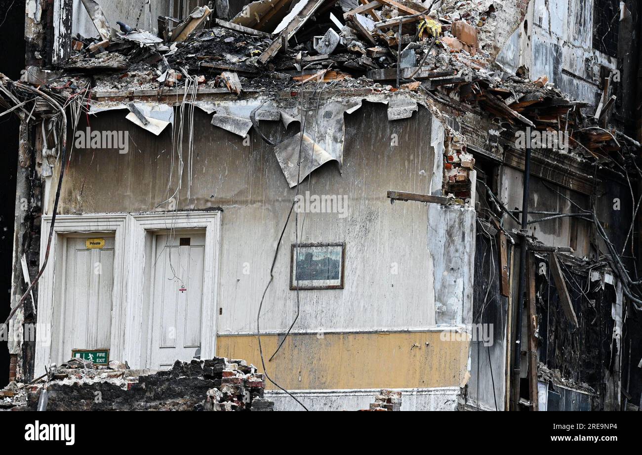 Brighton UK 26th July 2023 - Pictures can be seen still hanging on the ...