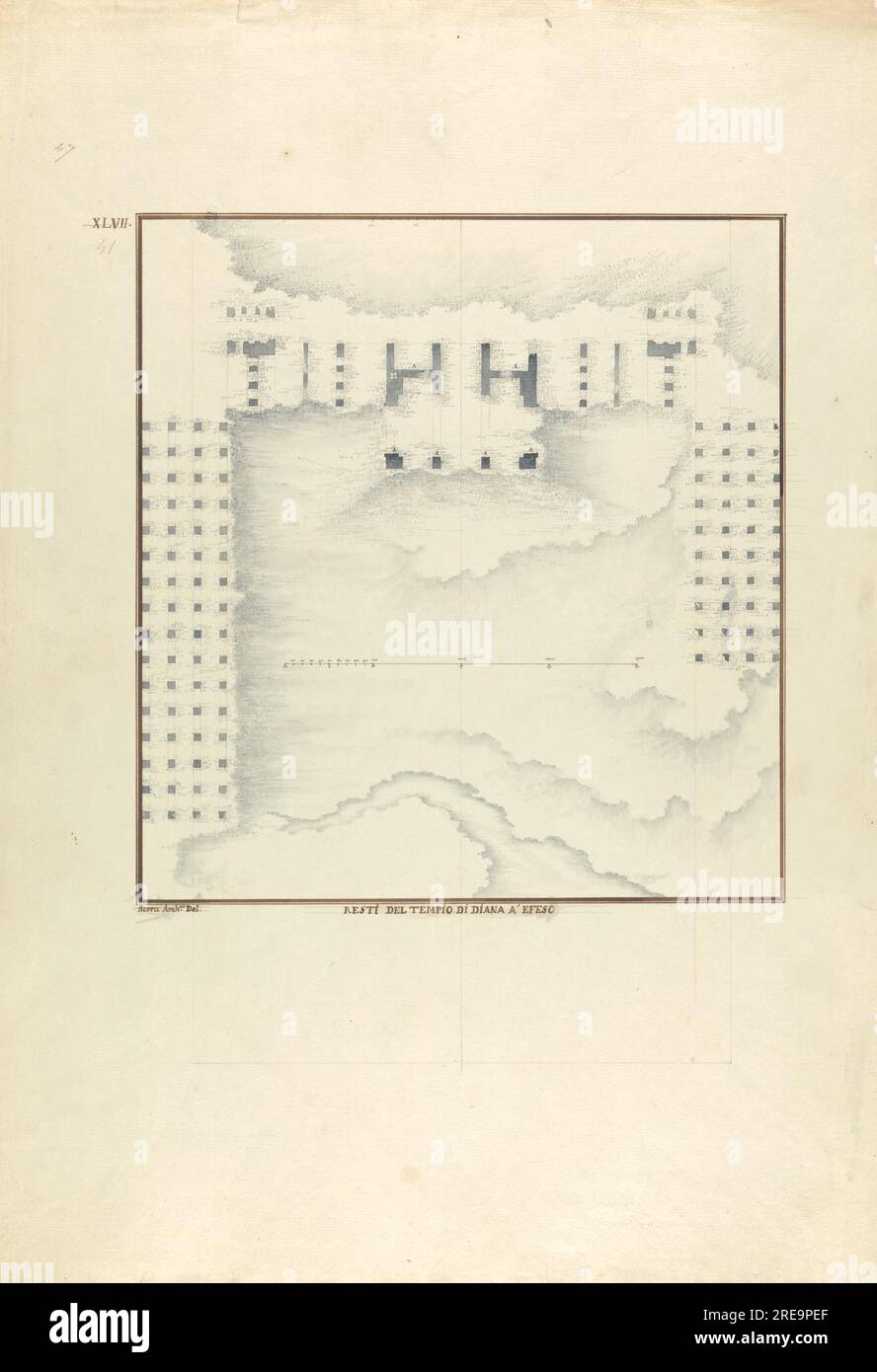 Plan of the Temple of Artemis at Ephesus circa 1750 by Giovanni ...