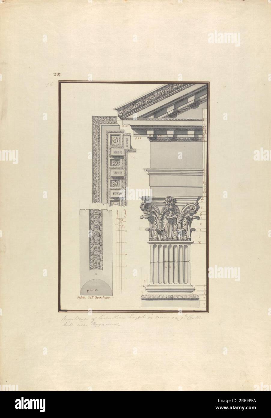 Details of a Corinthian Temple on the Acropolis of Pergamon circa 1750 ...