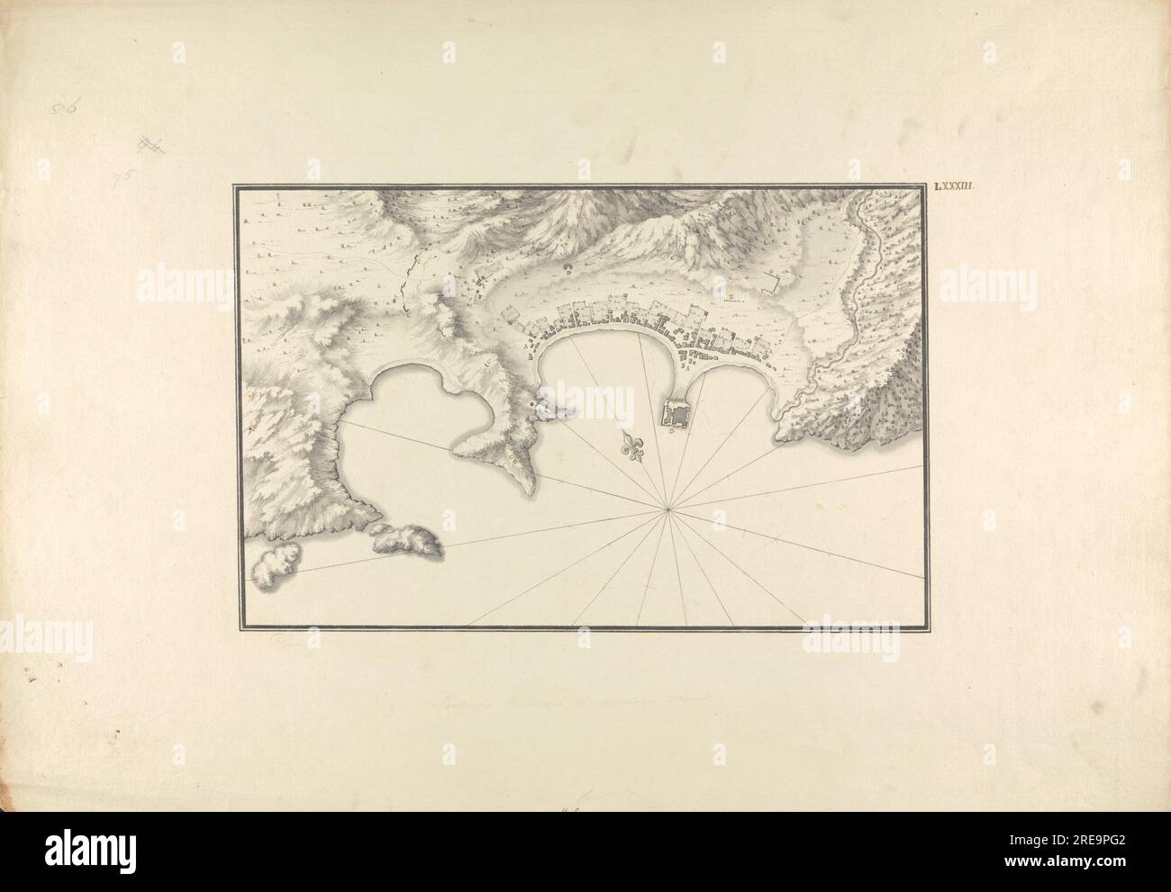 Topographical Map of Halicarnassus at its Harbor circa 1750 by Giovanni ...
