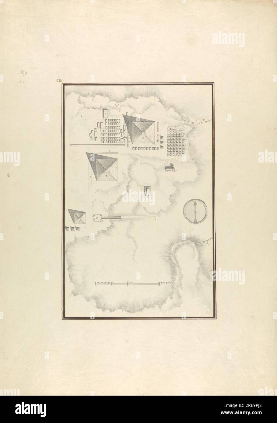 Topographical View of the Pyramids at Giza circa 1750 by Giovanni ...