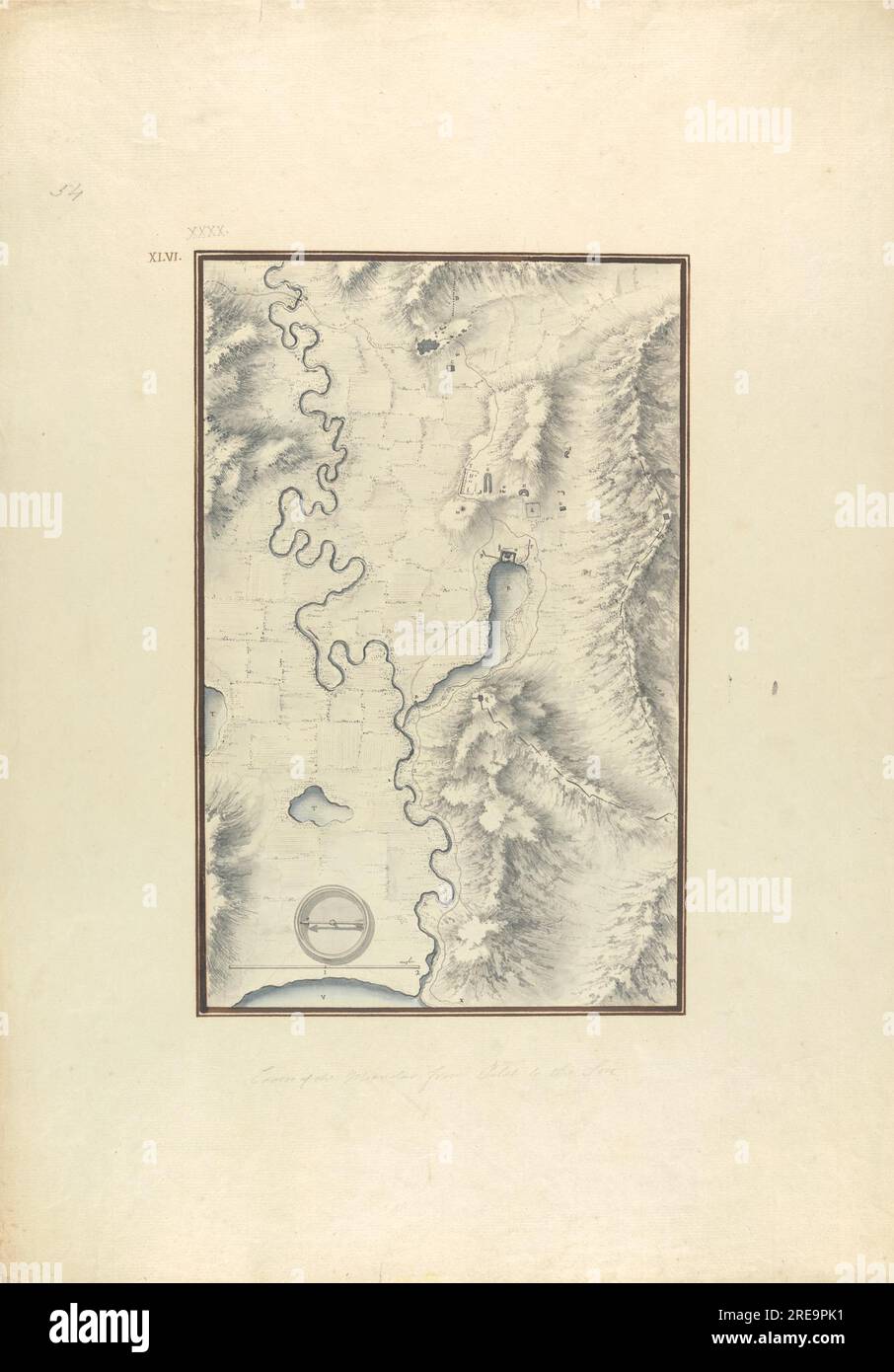 Topographical Map of the Course of the Meander River (Ancient Maender ...