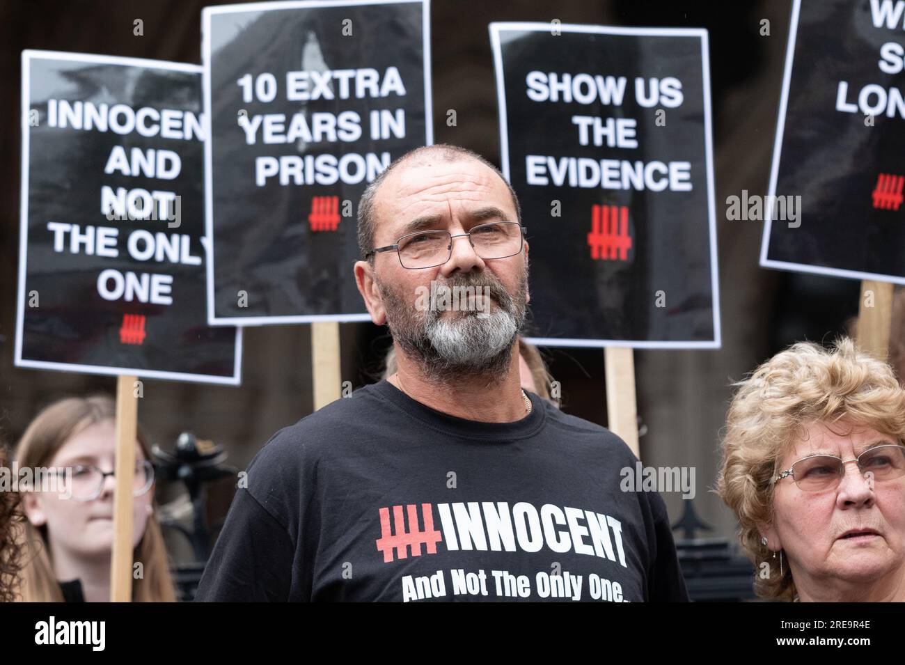 London, UK. 26 July, 2023. Andrew Malkinson, 57, outside the Royal ...