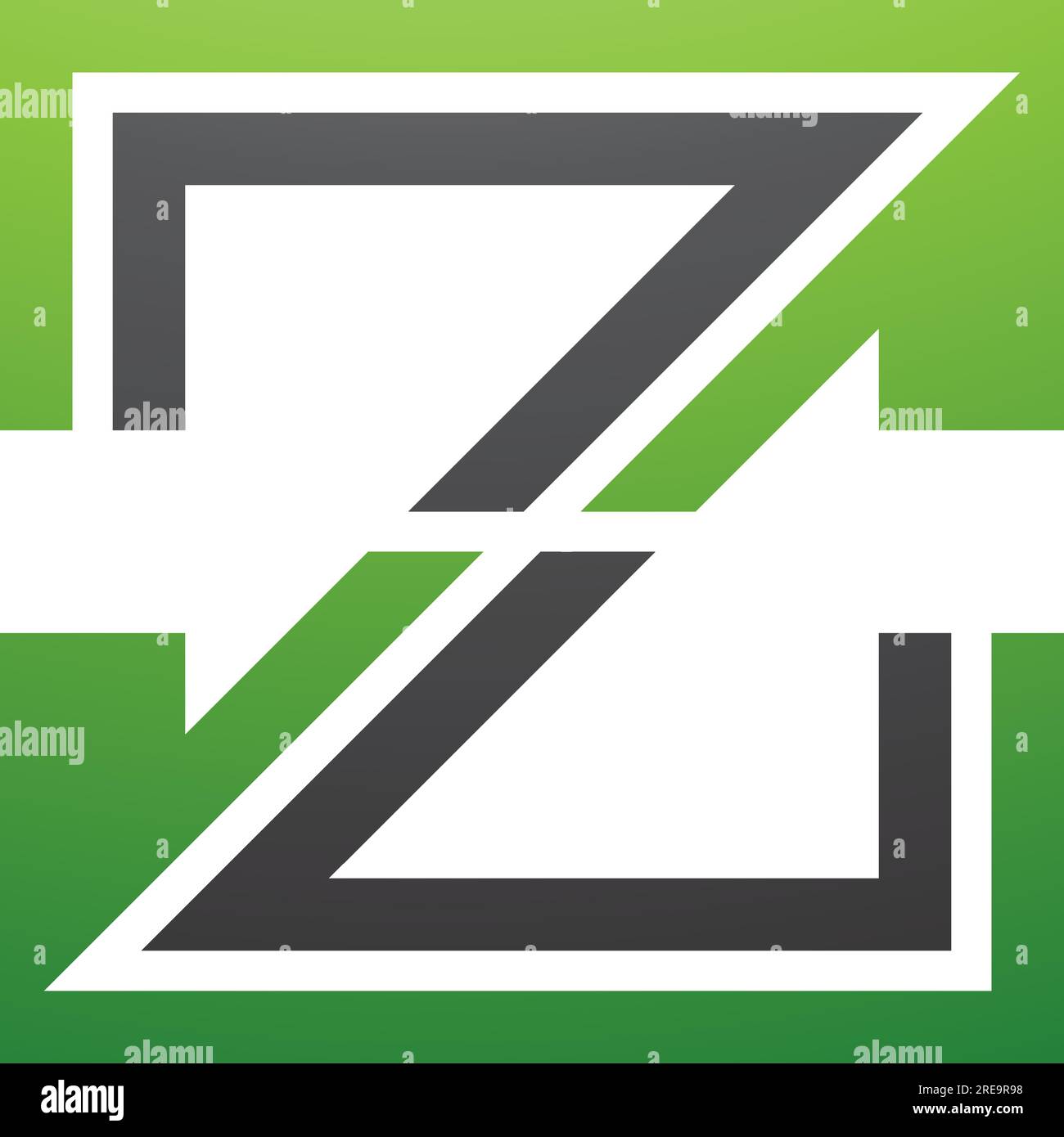 Green black striped letter hi-res stock photography and images - Alamy
