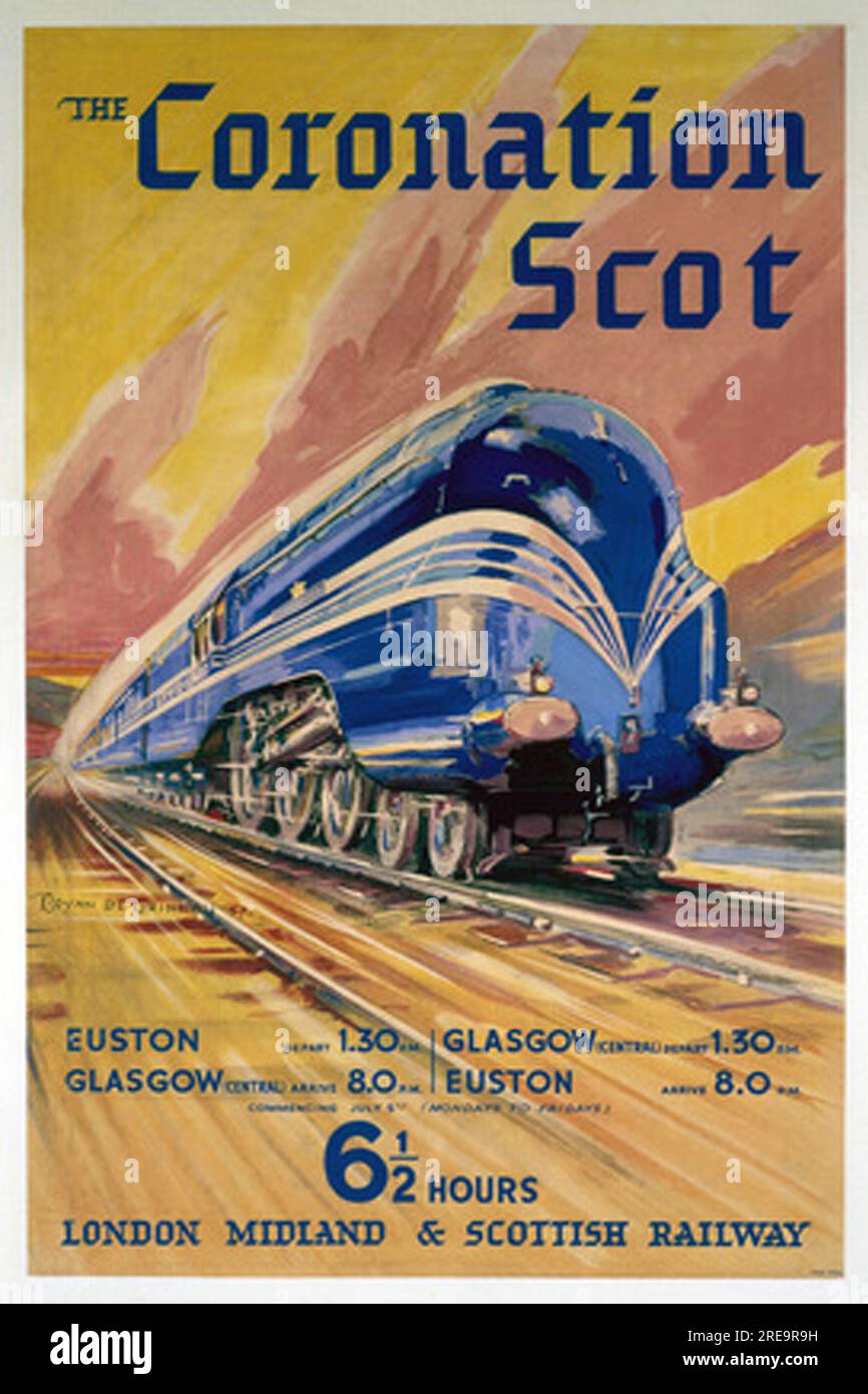 Retro train advertising posters hi-res stock photography and images - Alamy