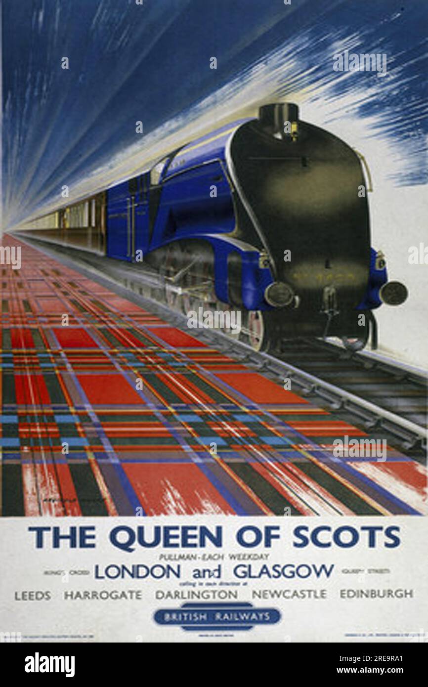 Retro train advertising posters hi-res stock photography and images - Alamy
