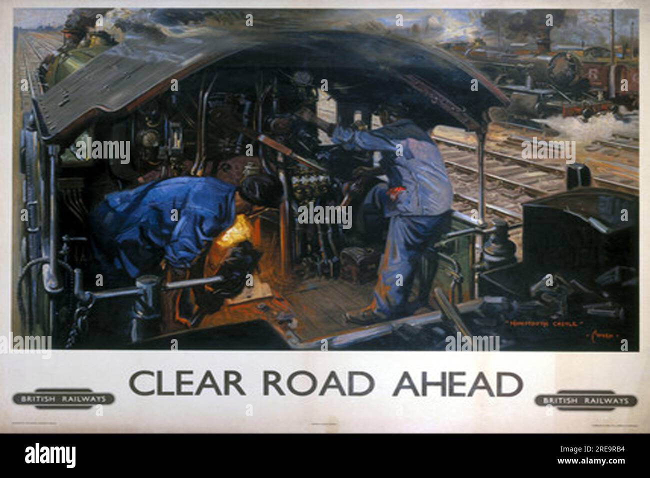 Retro train advertising posters hi-res stock photography and images - Alamy