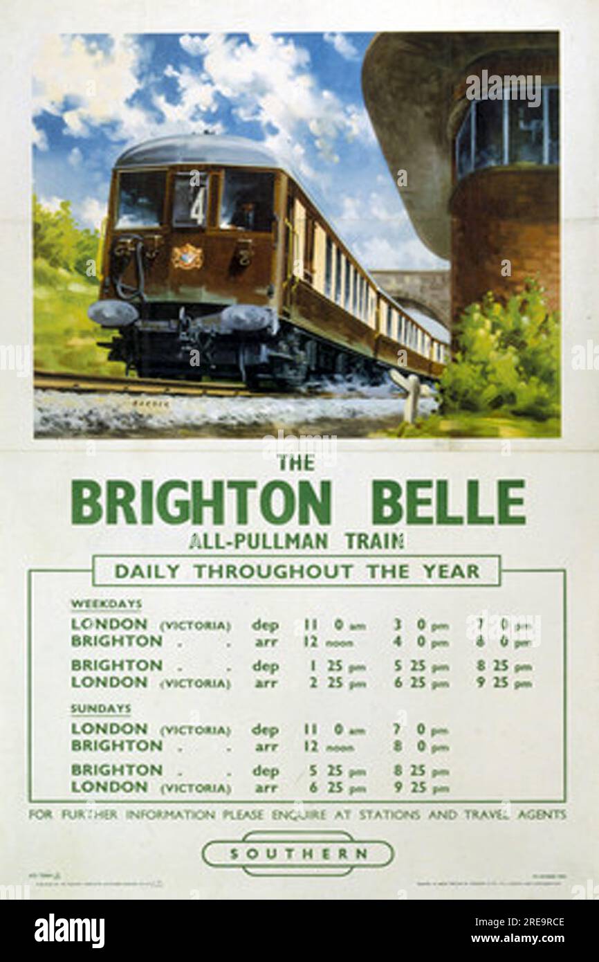 vintage reproduction railway travel posters Stock Photo - Alamy