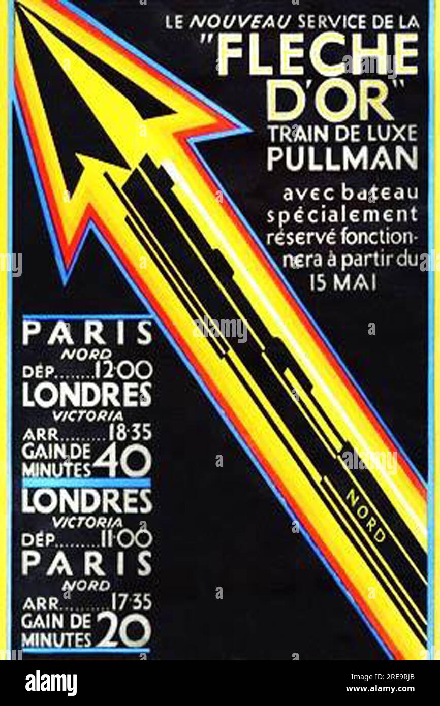 Retro train advertising posters hi-res stock photography and images - Alamy