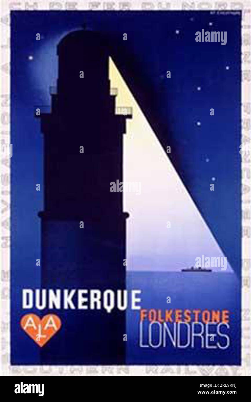 vintage reproduction railway travel posters Stock Photo - Alamy
