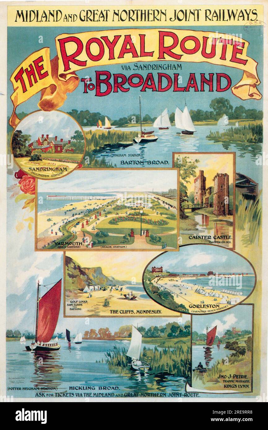 vintage reproduction railway travel posters Stock Photo - Alamy